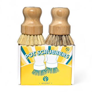Sustainable Bamboo Pot Scrubbers | Natural Wooden Plant Based Kitchen ...