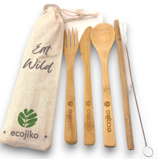 Reusable Bamboo Cutlery Set | Travel Fork, Spoon & Knife – ecojiko